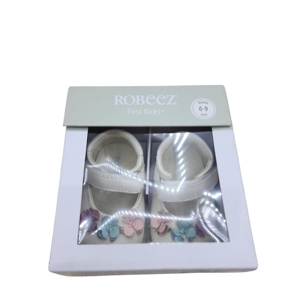 Robeez | Shoes | Robeez Little Girls Flora 0 Leather Upper Mary Jane ...
